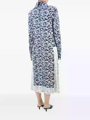 ROWEN ROSE Lace-trim Midi Dress