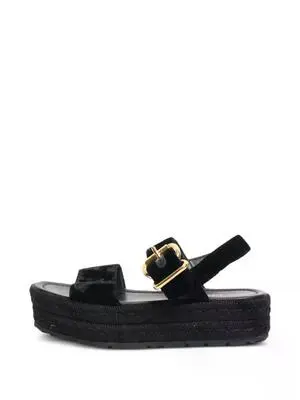 Prada Velvet Platform Sandals