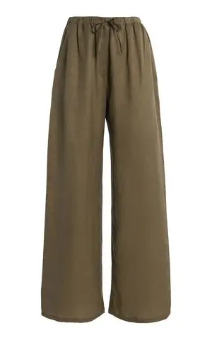 LESET Leset Daniel Cotton Drawstring Wide-Leg Pants