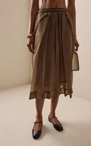 KAMPERETT Brise Silk Organza Midi Skirt