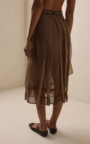 KAMPERETT Brise Silk Organza Midi Skirt