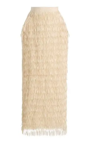 Maticevski Resonate Fringed Maxi Skirt - White