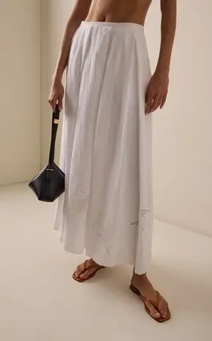 Lafayette 148 New York Embroidered A-line Maxi Skirt
