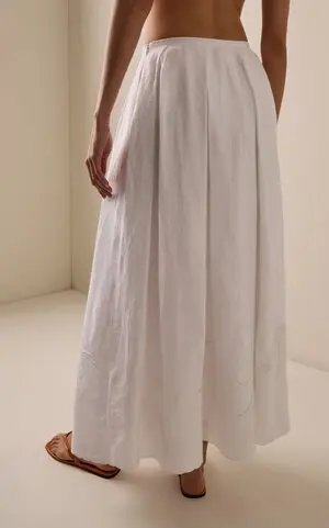 Lafayette 148 New York Embroidered A-line Maxi Skirt