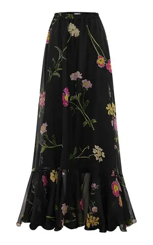 LEO LIN Zinnia Maxi Skirt - Meadow Mist In Ebony