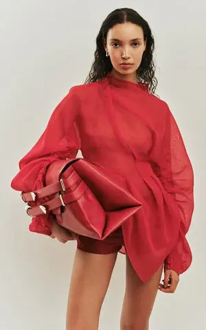 Aje Varleta Suede Leather Shorts