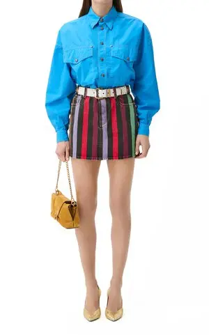 Versace Striped Denim Mini Skirt