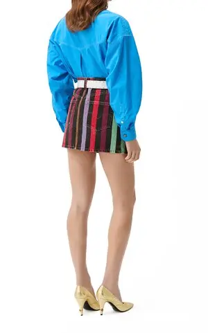 Versace Striped Denim Mini Skirt