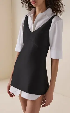 Balenciaga Layered Wool-silk Shirt Dress
