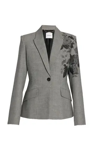 Erdem Floral Tailored Jacket - Grey