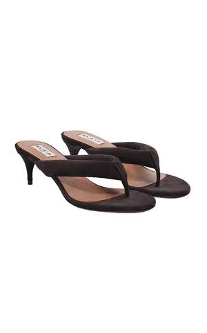 Alaïa Padded Suede Thong Sandals With Midi Heel - Brown