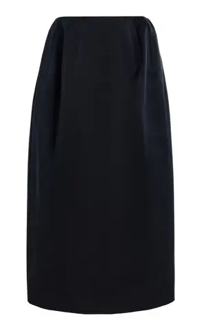 THE ROW Gamin Wool-silk Midi Skirt - Black