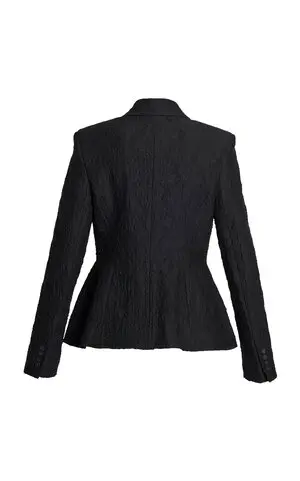 Erdem Single-breasted Cotton Cloque Jacket
