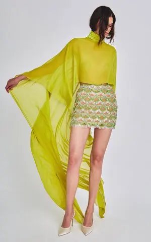 ANDRÉS PAJÓN Vira Embroidered Tulle Mini Skirt