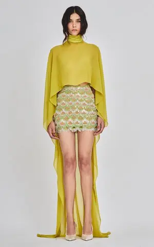ANDRÉS PAJÓN Vira Embroidered Tulle Mini Skirt