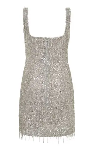 Rachel Gilbert Frank Crystal Fringe Mini Dress