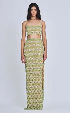 ANDRÉS PAJÓN Aura Embroidered Tulle Crop Top