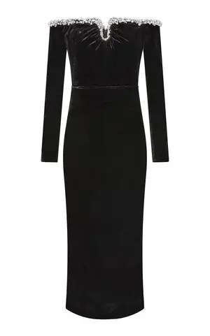 Rachel Gilbert Lyon Off-the-shoulder Midi Dress - Black