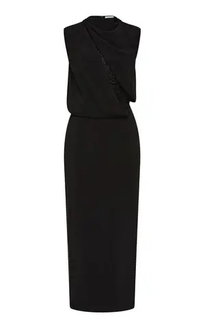 Rachel Gilbert Aiya Draped Midi Dress - Black