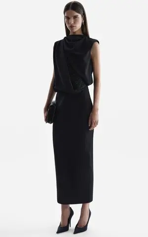 Rachel Gilbert Aiya Draped Midi Dress