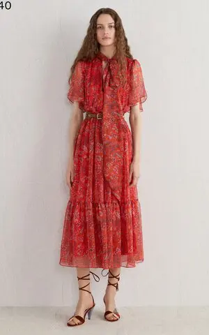 Etro Patterned Silk Midi Dress