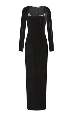 Rachel Gilbert Lyon Silk-blend Column Gown - Black