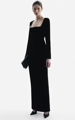 Rachel Gilbert Lyon Silk-blend Column Gown