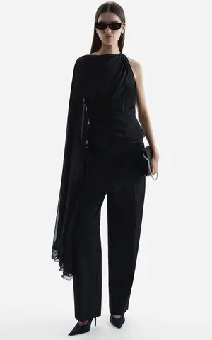 Rachel Gilbert Bailey Silk-blend Draped Cape Top