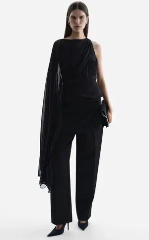 Rachel Gilbert Bailey Silk-blend Draped Cape Top