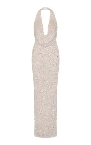 Rachel Gilbert Presley Embellished Halter Gown - Ivory