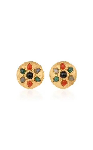Sylvia Toledano Gold Plated Paisley Earrings - Multi