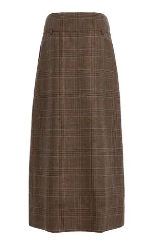 BY MALENE BIRGER Pippi Checked Virgin Wool Midi Skirt