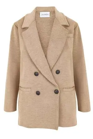 SALANIDA Neutrals Forza Knitted 100% Merino Wool Blazer - Beige