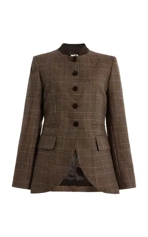 BY MALENE BIRGER Claye Checked Virgin Wool Jacket - Brown