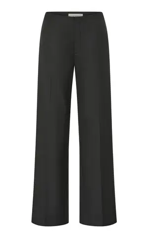 ST. AGNI Carter Wool Polyester Straight Leg Trouser - Black