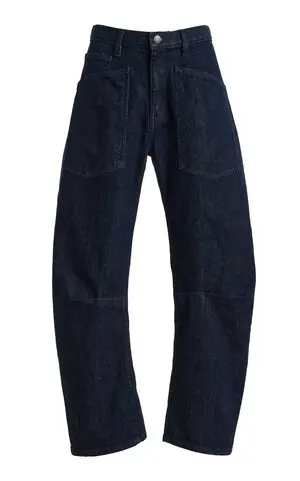 NILI LOTAN Shon Rigid Mid-rise Wide-leg Jeans - Blue
