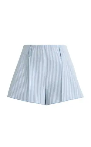 HIGH SPORT Camilla Cotton-blend Seersucker Shorts - Stripe