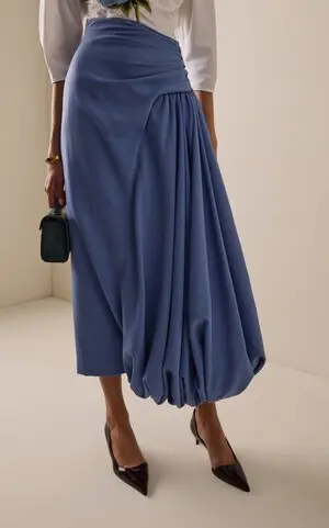 Lela Rose Faille Draped Bubble Skirt