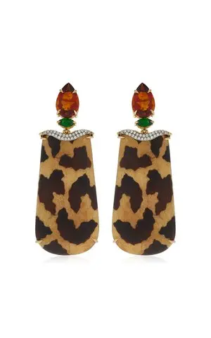 SILVIA FURMANOVICH Marquetry Wood Earrings - Multi