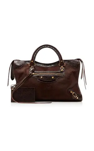 Balenciaga Le City Medium Pony Hair Bag - Brown