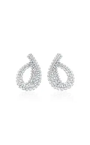 YESSAYAN 18k Gold Orbit Hoop Earrings - White
