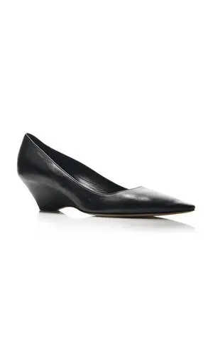 THE ROW Liisa Leather Wedge Pumps - Black