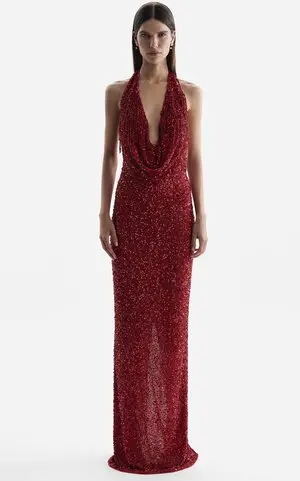 Rachel Gilbert Presley Sequin-embellished Gown