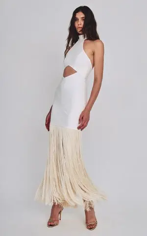 ANDRÉS PAJÓN Aire Fringe Maxi Dress