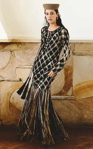 PALMA CANARIA Gretta Handwoven Macramé Maxi Dress