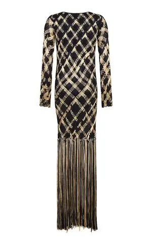 PALMA CANARIA Gretta Handwoven Macramé Maxi Dress