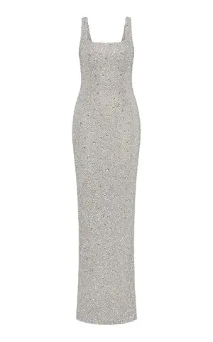 Rachel Gilbert Nala Crystal-embellished Cape Gown