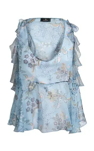 Etro Ruffled Silk Top