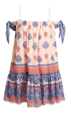 Etro Off-the-shoulder Cotton Mini Dress - Multi