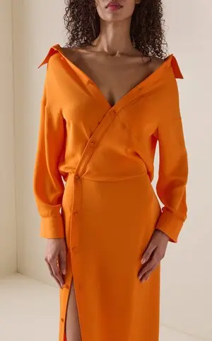Balenciaga Shirt-detailed Silk Gown